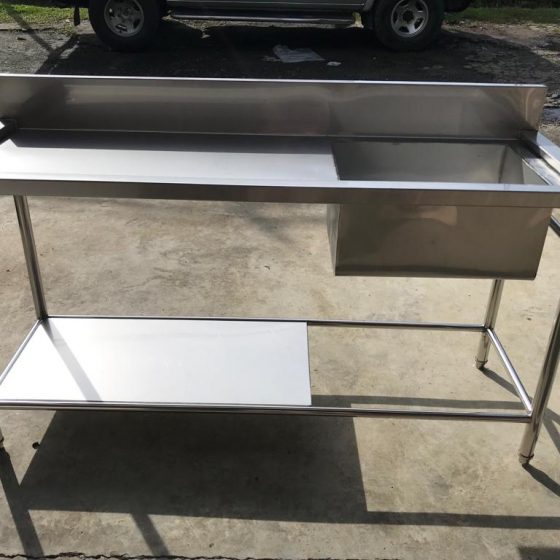 Stainless Steel Single Bowl Left Sink Table with Cabinet - Mandarin ...