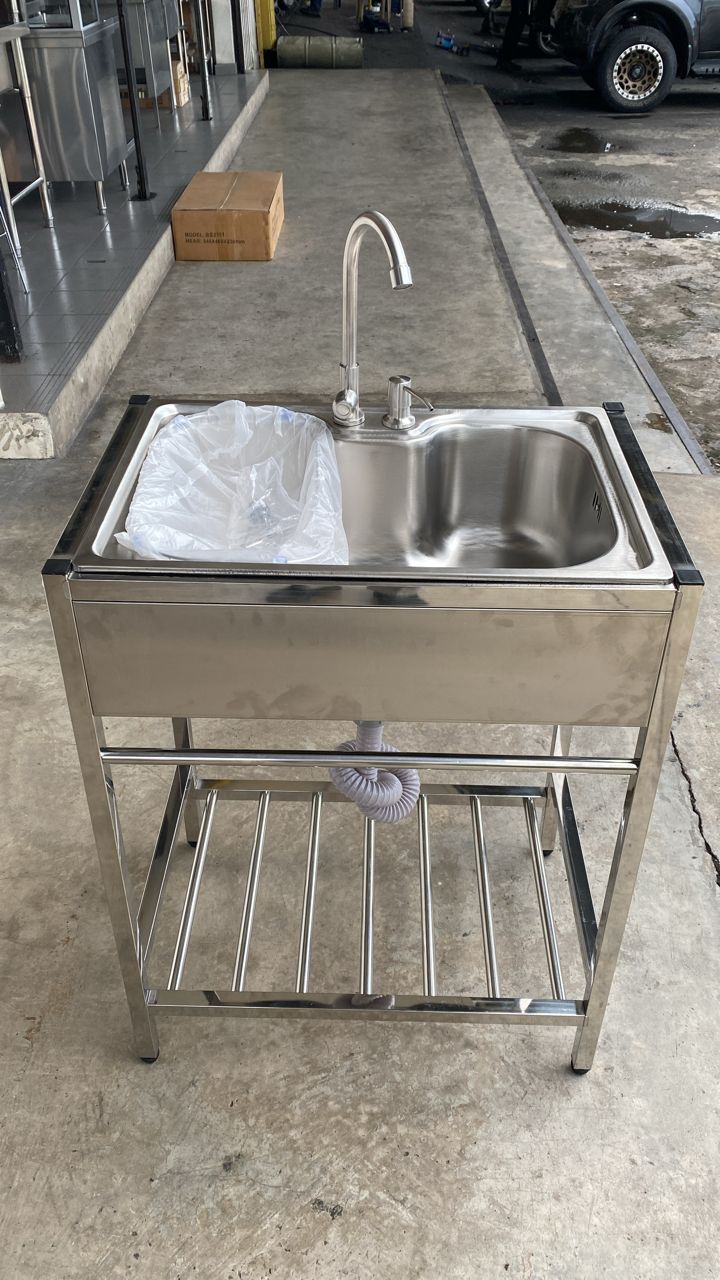 Two Bowl Stainless Steel Sink with Stand - Mandarin Goods Centre Sdn Bhd